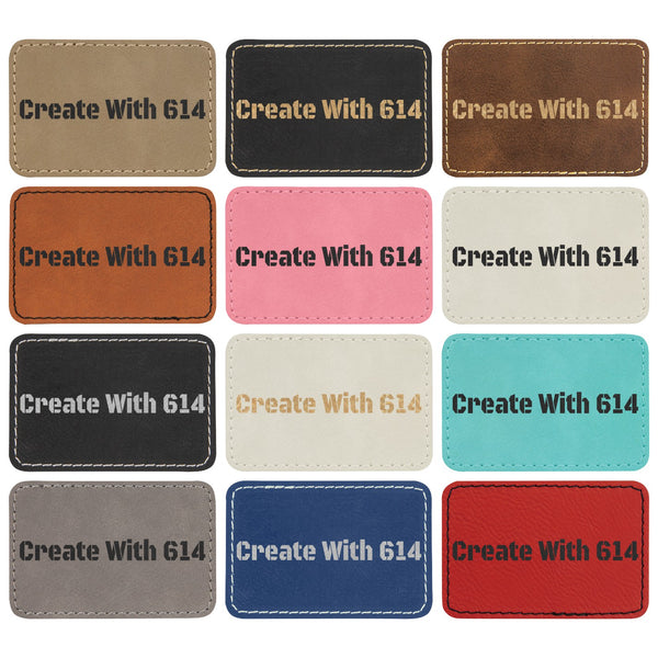 Laserable Leatherette 3" x 2" Rectangle Patch with Adhesive